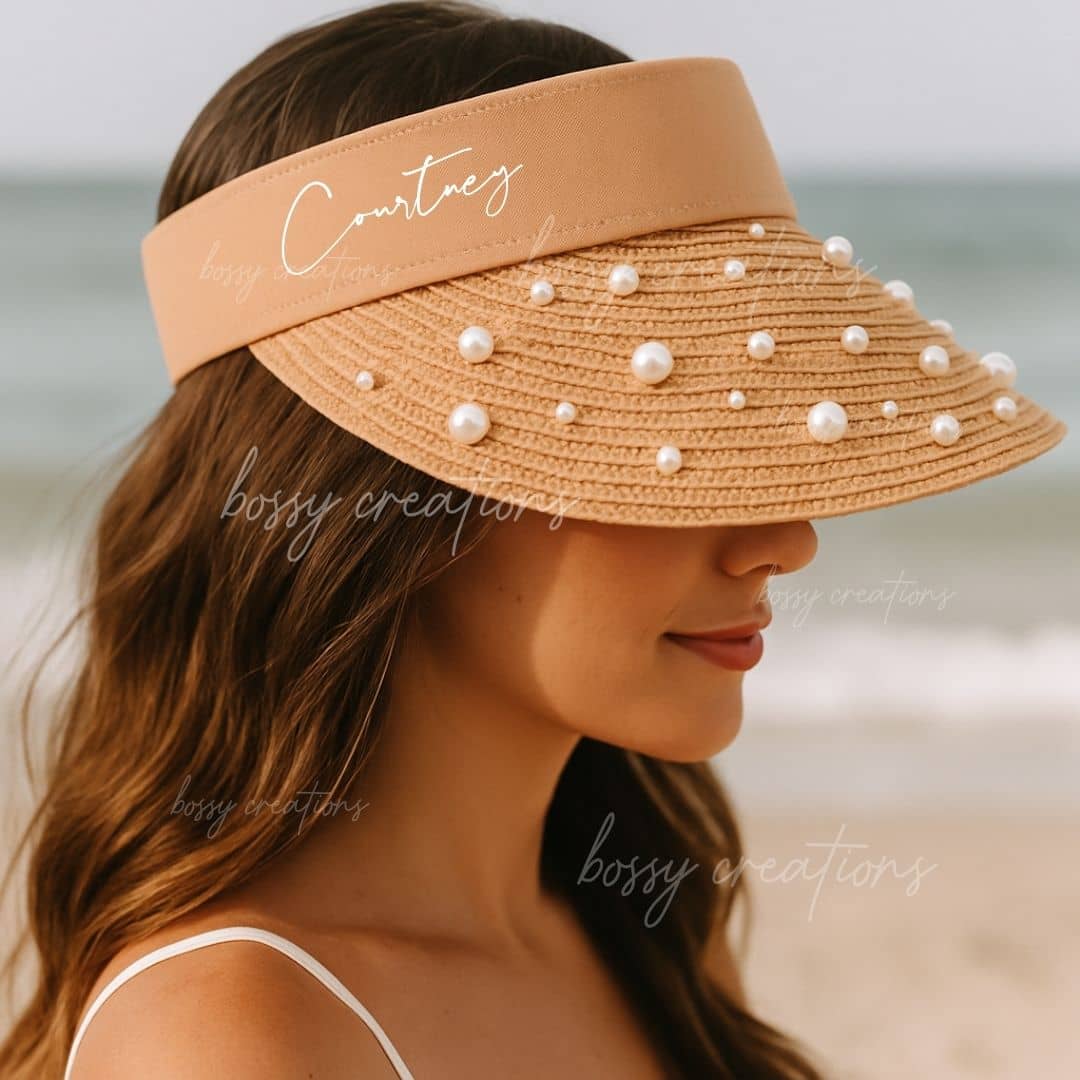 Bachelorette Personalized Sun Visor Hats For Bride – Bossy Creations